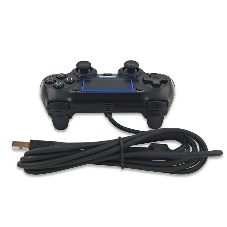 PS4 Wired Game Controller - Black Blue | Bigupgadgets