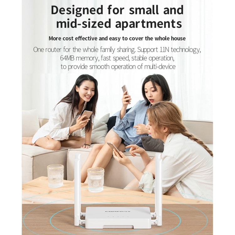 COMFAST CF-N1 V2 300Mbps WIFI4 Wireless Router EU Plug | Bigupgadgets