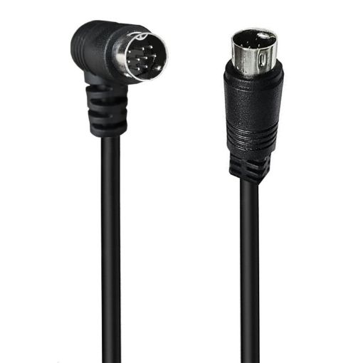 Curved Mini DIN 9 Pin TV Audio Adapter Cable, 3m (Black) | Bigupgadgets