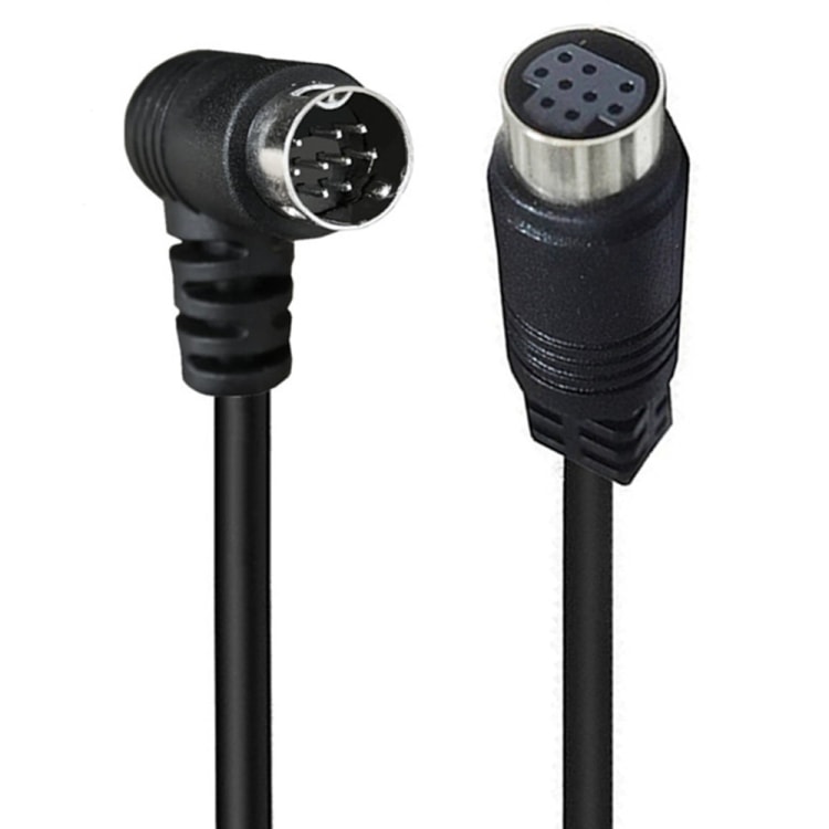 3m Black Curved Mini DIN 9 Pin M/F TV Box Adapter Cable | Bigupgadgets