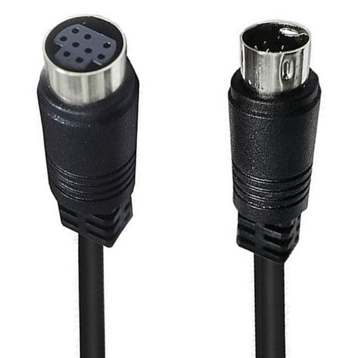 90 Degree Mini DIN 9 Pin Adapter Cable, 0.5m (Black) | Bigupgadgets