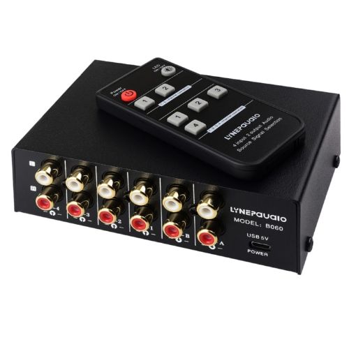 RCA Audio Signal Selector Switch 4 In 2 Out with Remote Control ...