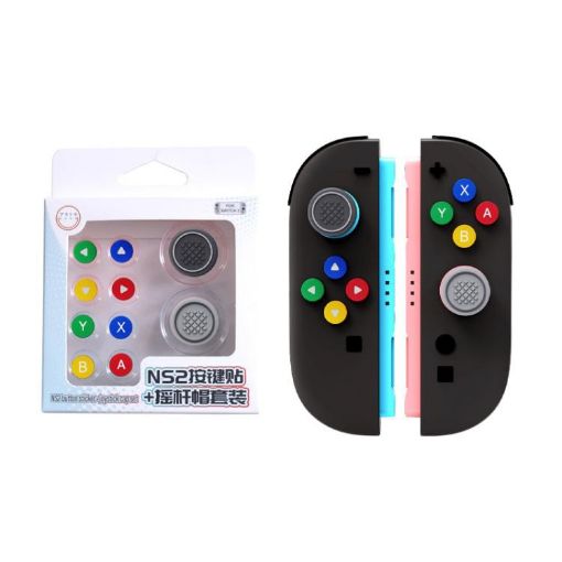 Nintendo Switch Joy-Con Silicone Button Skins & Joystick Caps Set ...